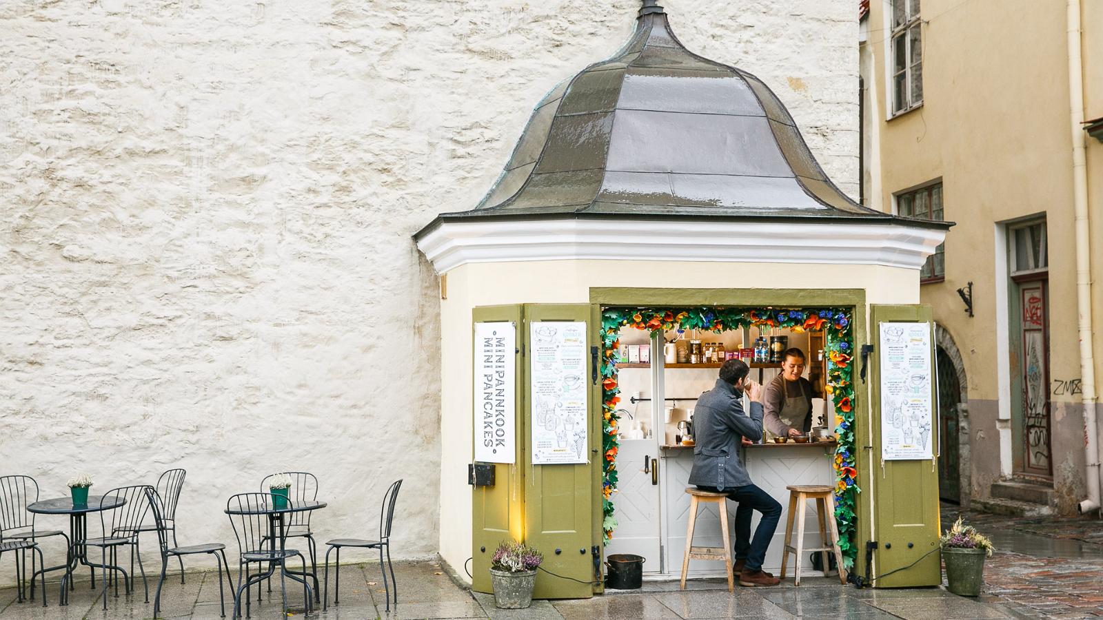 Pancake counter Kooker on the Town Hall Square